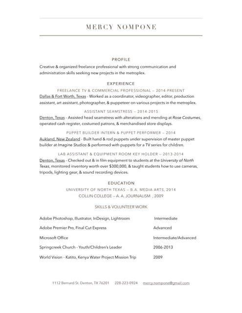 Mercy Nompone presentations