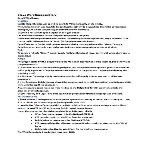 Success Story - Delphi Wind Power | PDF