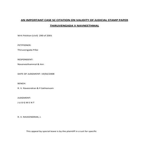 29 An Important Case Sc Citation On Validity Of Judicial Stamp Paper | DOCX