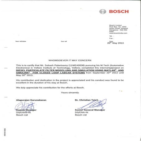 bosch internship | PDF