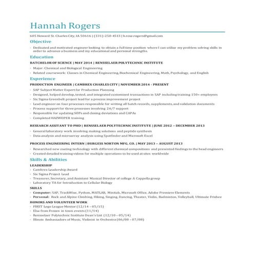 Resume - August 2016 | PDF