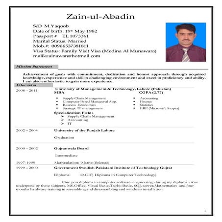 Zain's CV 07 | PDF