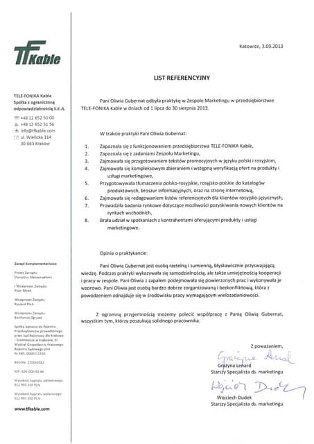 Oliwia.referencje | PDF