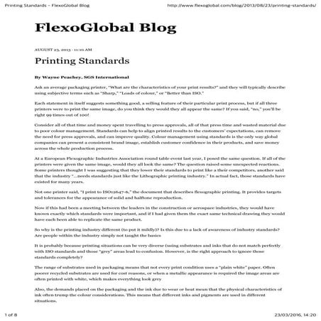 Printing Standards - FlexoGlobal Blog | PDF