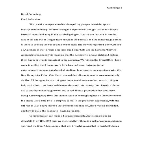 Final Reflection Paper | PDF