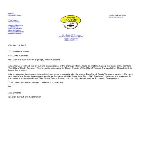 Signage Memo, Interim City Manager 101915 | PDF