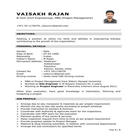 Resume - Vaisakh Rajan | PDF