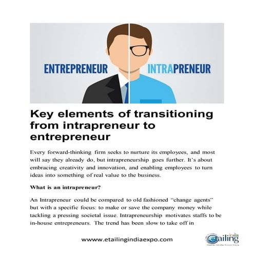 Key elements of transitioning from intrapreneur to entrepreneur | DOCX