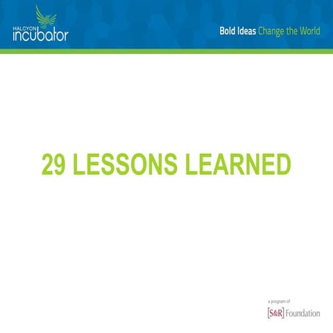 29 Lessons Learned | PDF