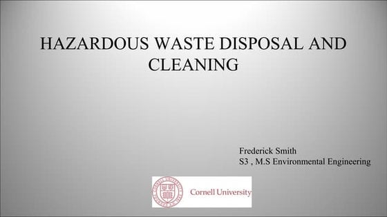 HAZARDOUS WASTE MANAGEMENT---PPT | PPTX