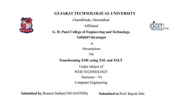 Transforming Xml Using Xsl And Xslt Ppt 3435