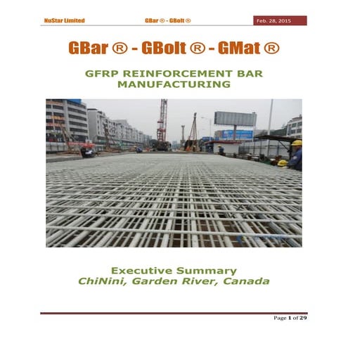 GFRP Reinforcement Bar Manufacturing | PDF