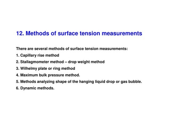 To determine the surface tension of given liquid using Stalagmometer. | PPTX | Chemistry | Science