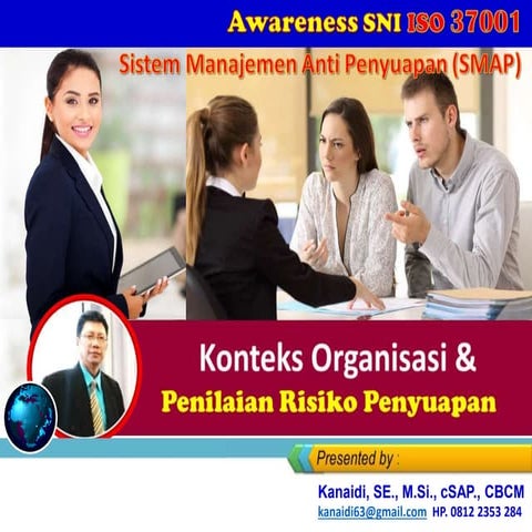 Konteks Organisasi & Penilaian Resiko Penyuapan _PEMBEKALAN Awareness SNI ISO 37001 (Sistem ...