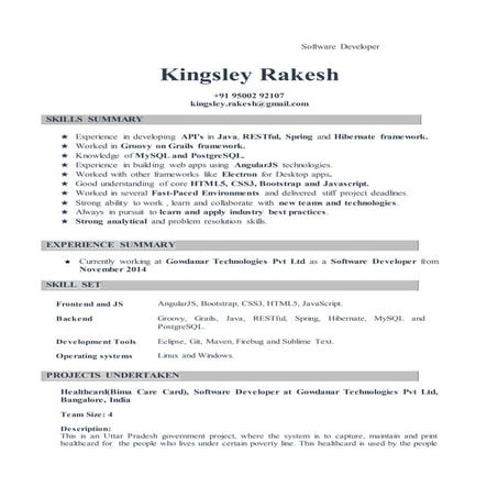 Rakesh - Java Resume | DOCX | Web Development | Internet