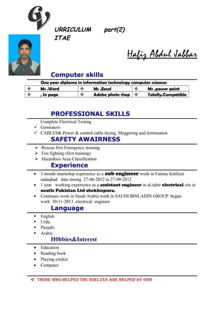 Curriculum vitae | DOCX | Technology & Computing