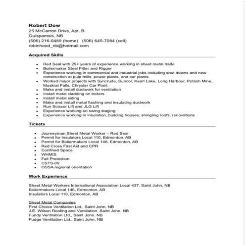 Robert Dow Resume 2016 | PDF