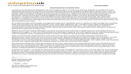 Family Recommendation Letter For Adoption