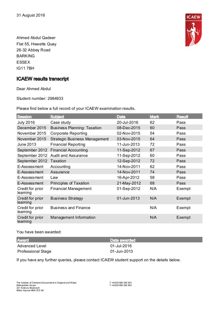 ICAEW_MyExamsTranscript