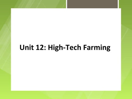 High Tech Farming | PPT
