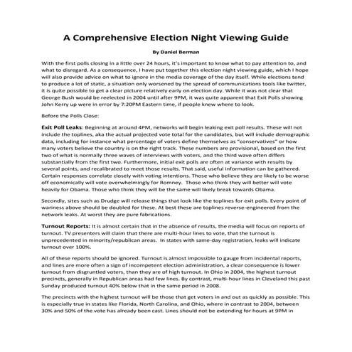 APCO's 2020 US Presidential Election Night Returns Guide | PDF
