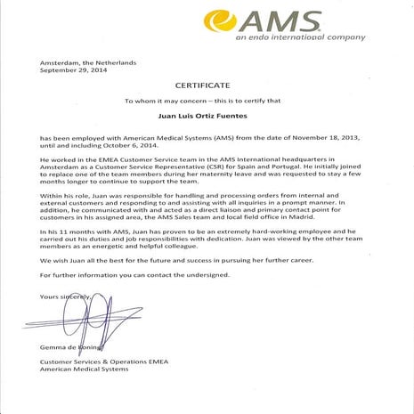 AMS Reference letter | PDF