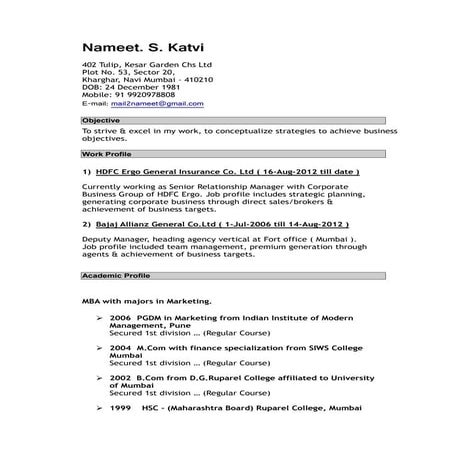 Resume - NK | DOCX | Business Administration | Business
