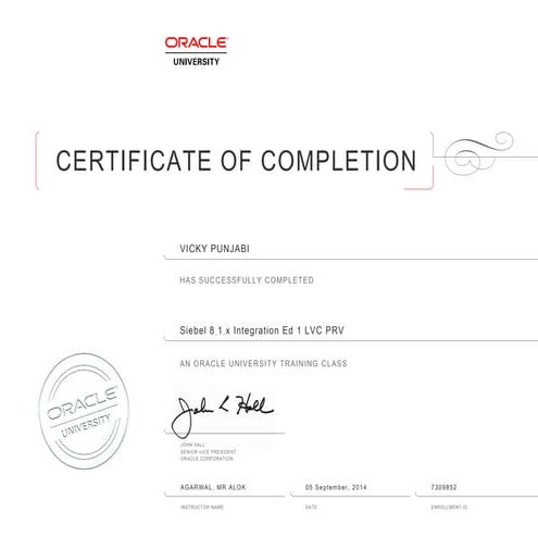 Oracle Integration Certificate | PDF
