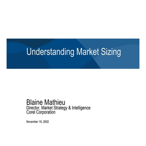 Understanding Tech Market Sizing | PDF