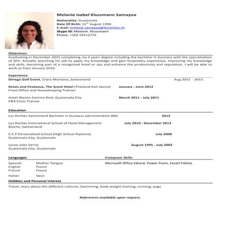 Melanie Klussmann Cv Cv Pdf