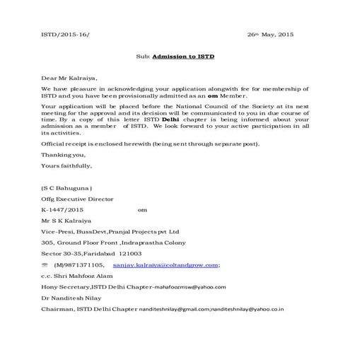 Membership -ISTD | DOCX