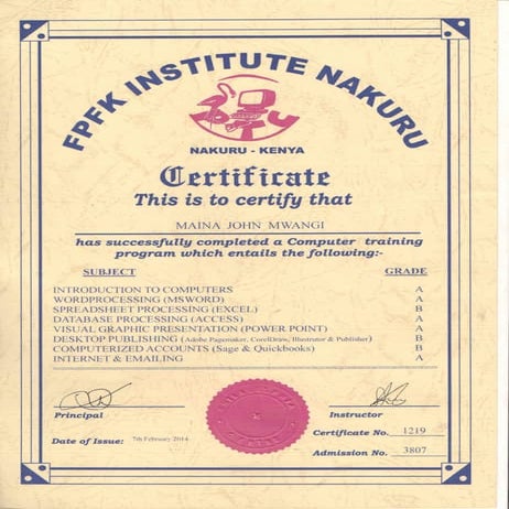 Computer certificate | PDF