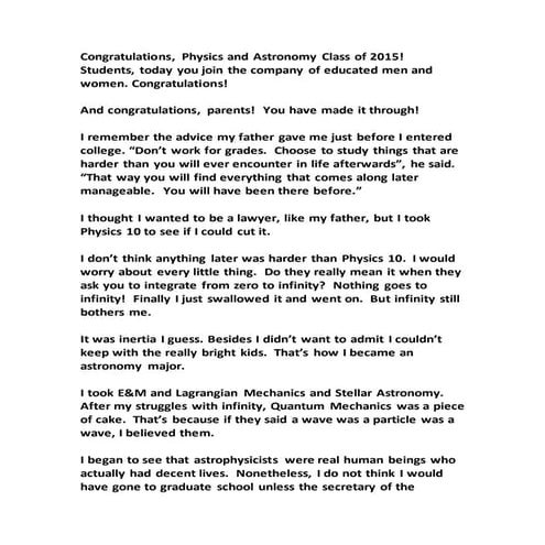 UCLA Commencement 6-13-15 v2 | DOCX | Secondary Education | Education