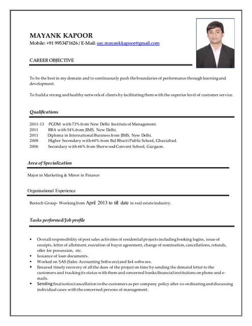 Mayank Kapoor Resume | PDF Mayank Kapoor Resume | PDF