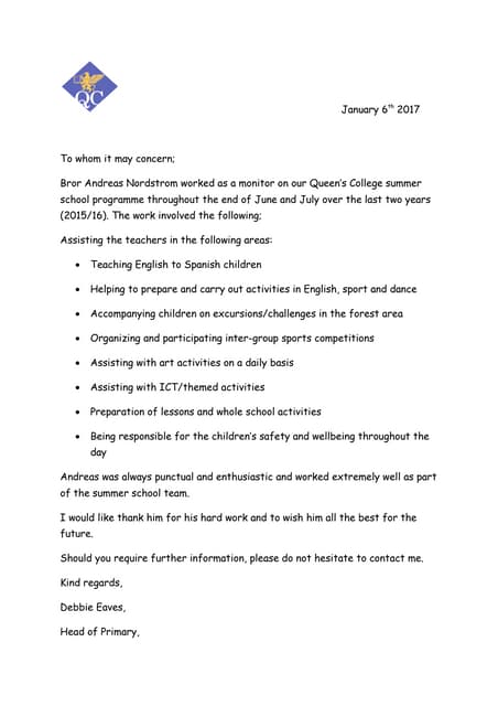 school testimonial | PDF