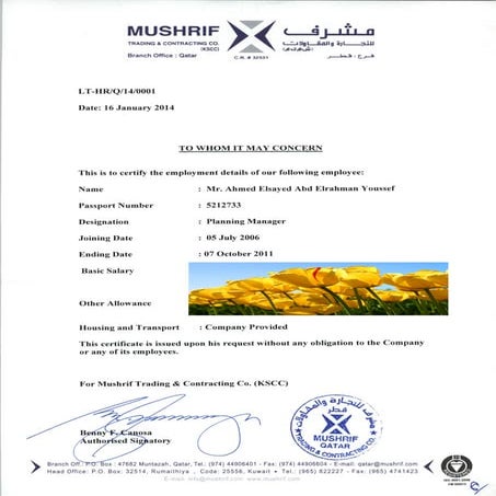 Mushrif Certificate | PDF