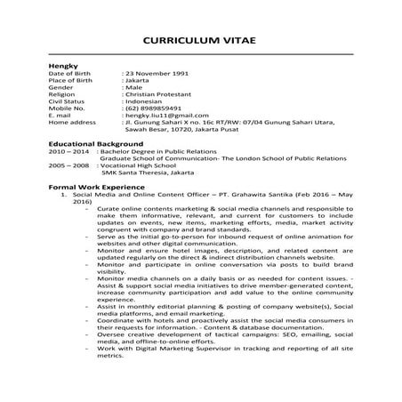 IELMY RESTINA (CV) | PDF