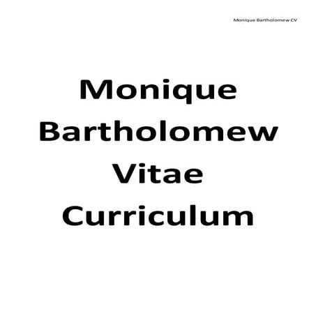 Monique Bartholomew presentations