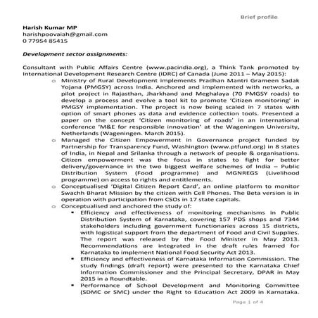 Harish profile | PDF