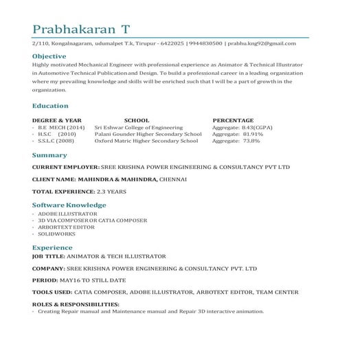 Prabhakaran T | DOCX