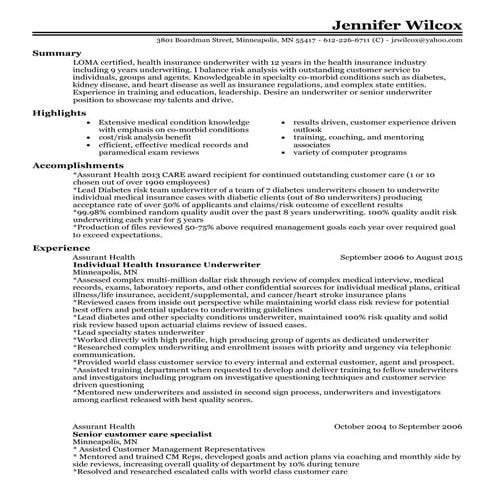 Jennifer Wilcox Resume 2 | PDF