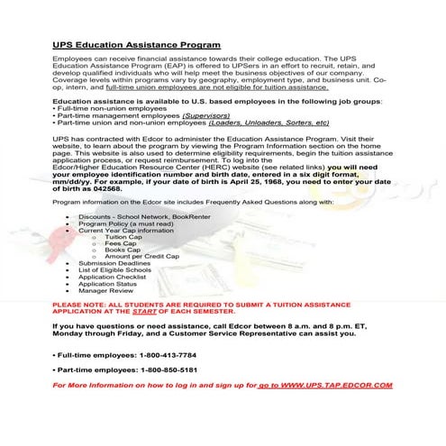 UPS Edcor Document | PDF