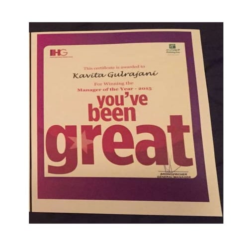 Certificate IHG - Manager of the year | PDF