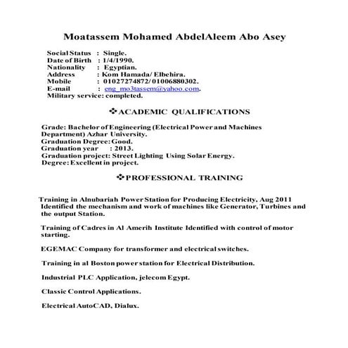 moatassem cv | PDF