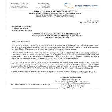 SEC Letter of Appreciation | PDF