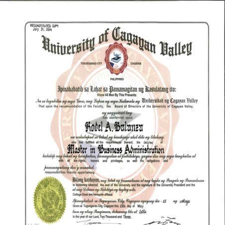 Diploma - Master in Business Administration | PDF