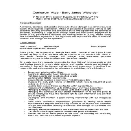 Barry Witherden CV 2016- Updated | PDF | Free Download