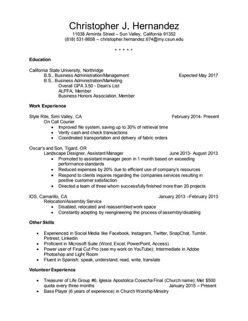 Resume CAPs | PDF