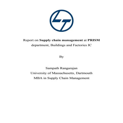 Supply chain Internship report | PDF
