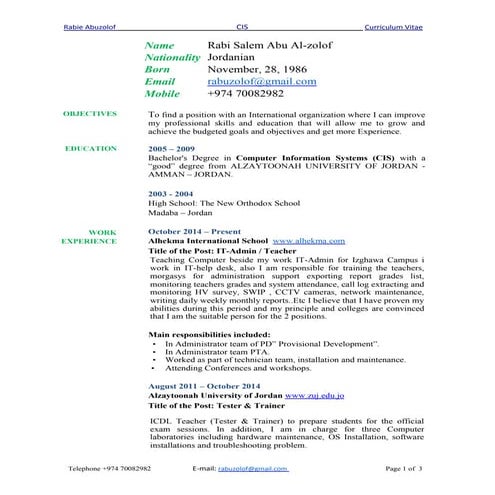 Mostcurrent_resume2016 | PDF